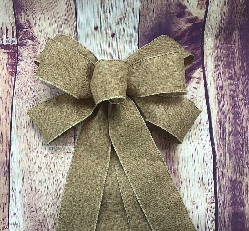 Everyday Bow for Wreath Beige Burlap Bow Rustic Country - Etsy