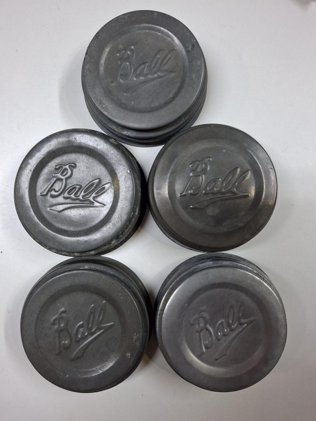 5 Mason tall Ball Zinc Caps for Fruit Jars. Standard Size Fits Pint ...