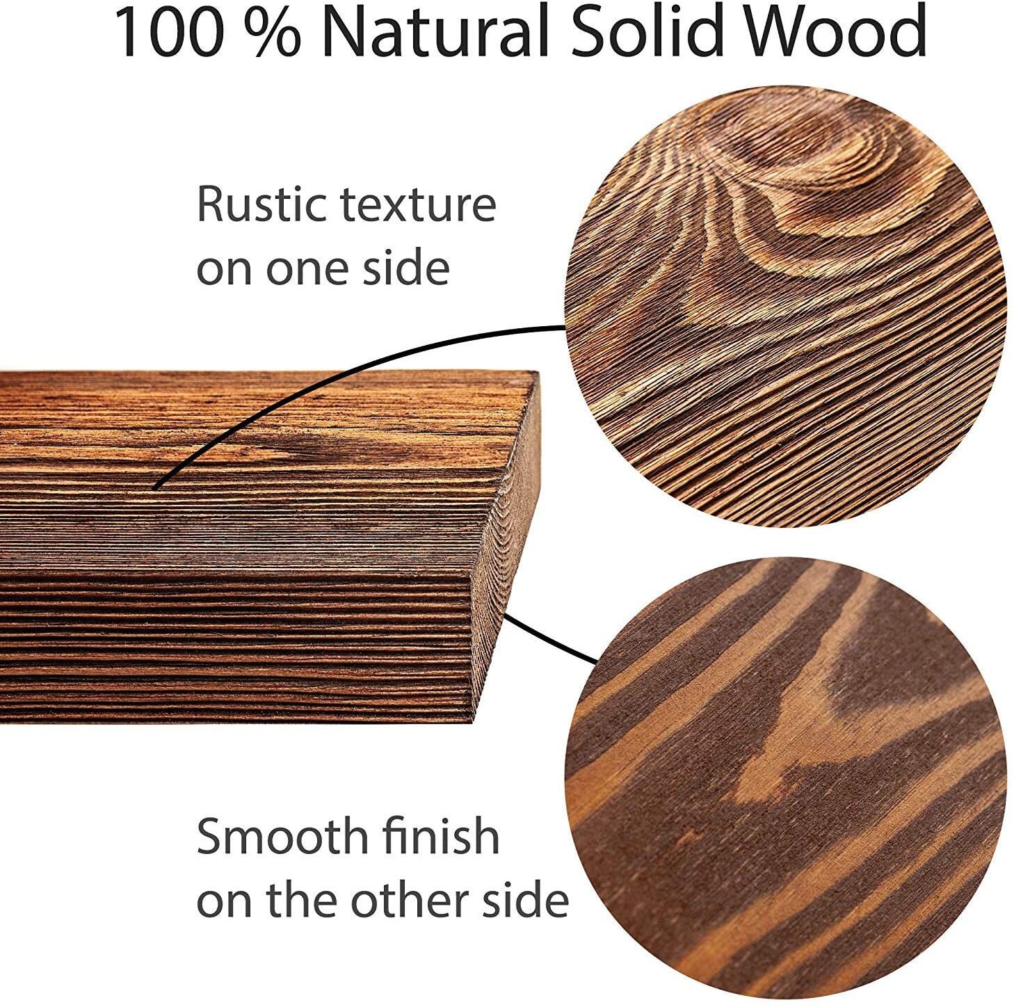 Rustic Wall Shelves With Metal Brackets USA Handmade set of 2 1.5'' X 7 ...