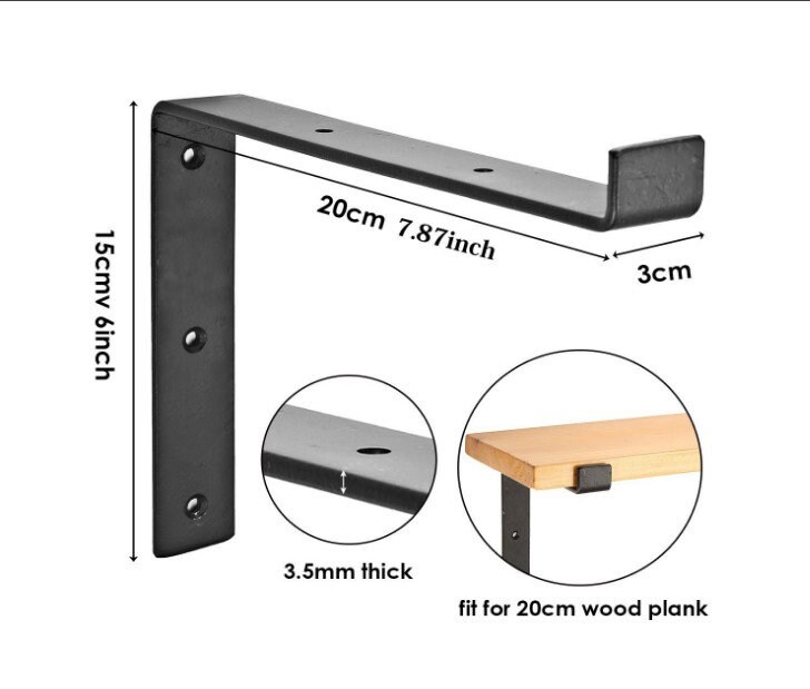 Rustic Wall Shelves With Metal Brackets - USA Handmade (set of 2 - 1.5 ...