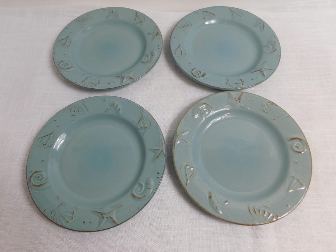 A7 - Thomson Pottery Cape Cod Rustic Blue Salad Plates Lot of 4 - Etsy