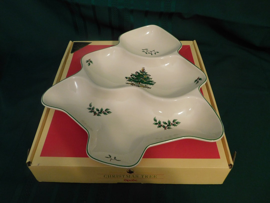 I2 Spode England Christmas Tree Divided Serving Tree Shaped Tray MIB - Etsy