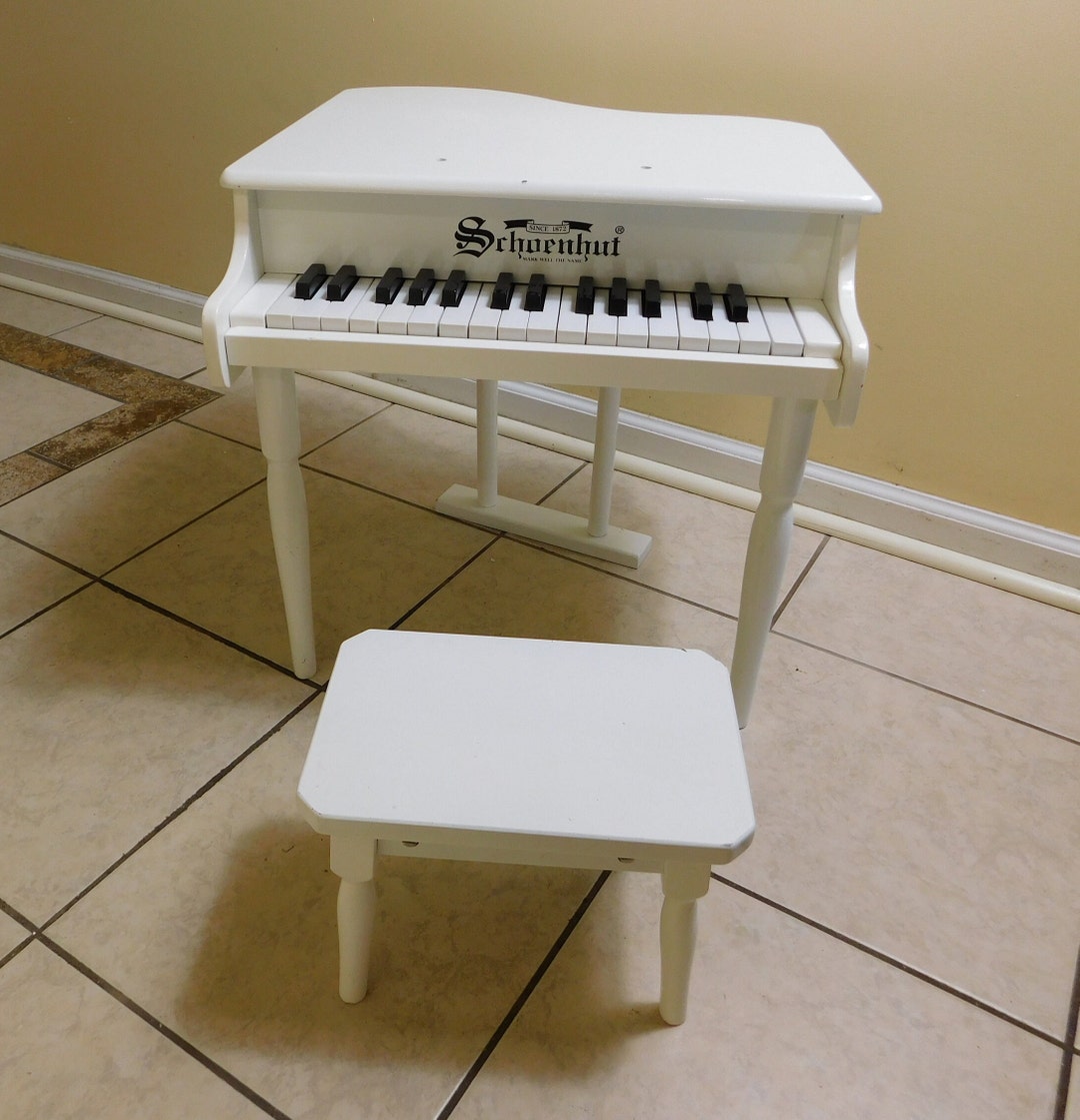 B6 Schoenhut Toy White Grand Piano 30 Keys With Stool - Etsy