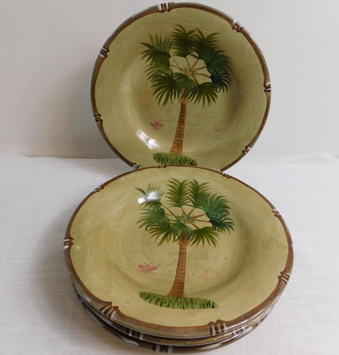A7- TABLETOPS Unlimited Hand Painted Collection Bora Bora Dinner Plates ...
