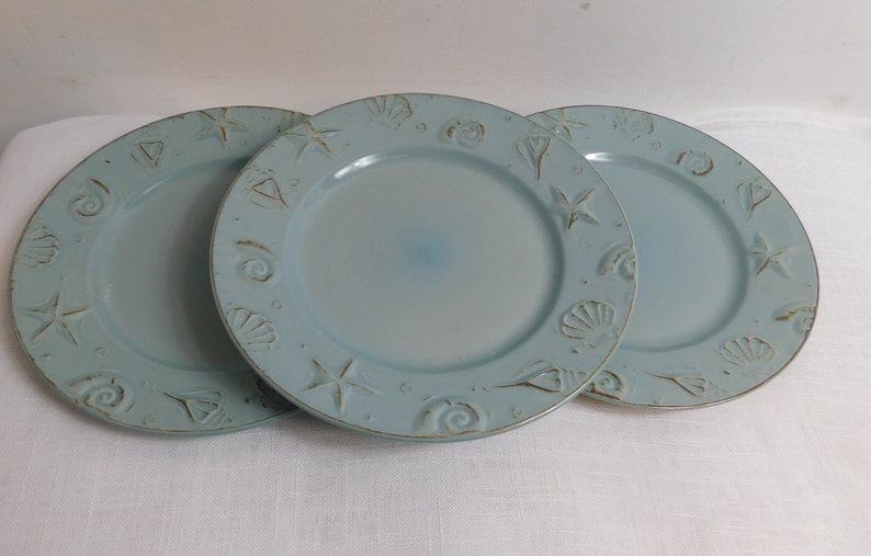 C6 Thomson Pottery Cape Cod Rustic Blue Dinner Plates Lot of 3 - Etsy