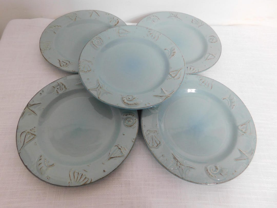 L6 - Thomson Pottery Cape Cod Rustic Blue Salad Plates Lot of 5 - Etsy