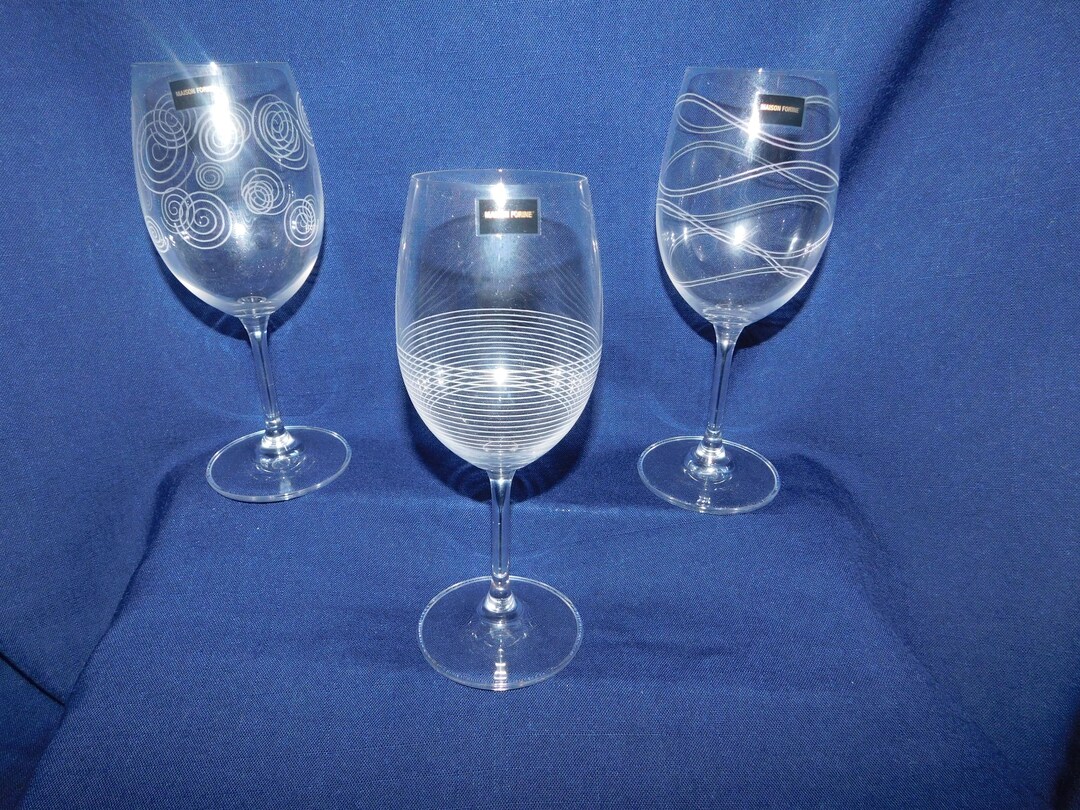 B7 Maison Forine Bohemia Crystal Leona Wine Glasses Lot of 3 Org ...