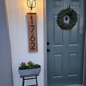 Custom House Number Address Sign Framed Cedar Modern Metal Numbers - Etsy