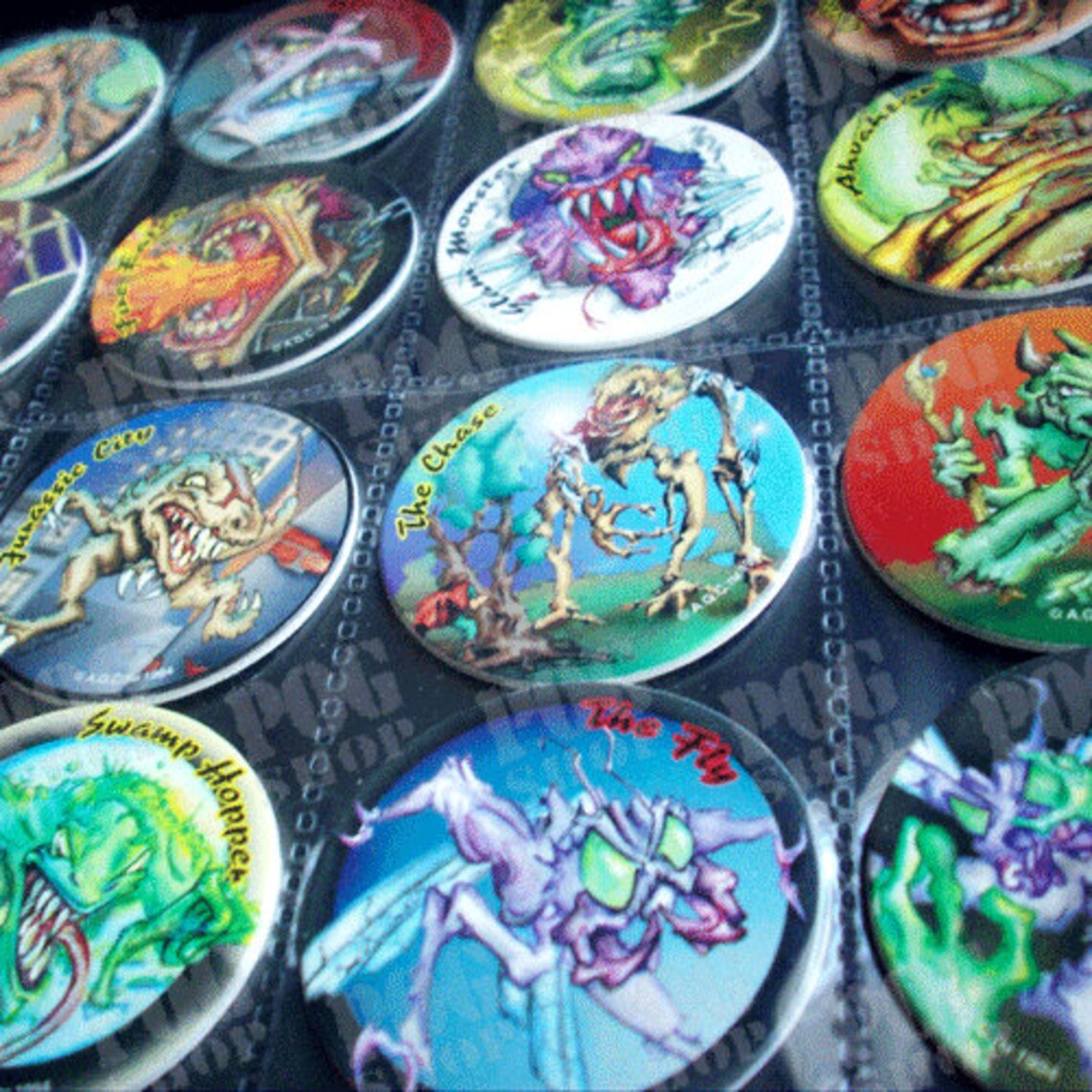 POGS 1994 Full Set of 20 HORRORIFIC MONSTER Caps Rare Mint | Etsy