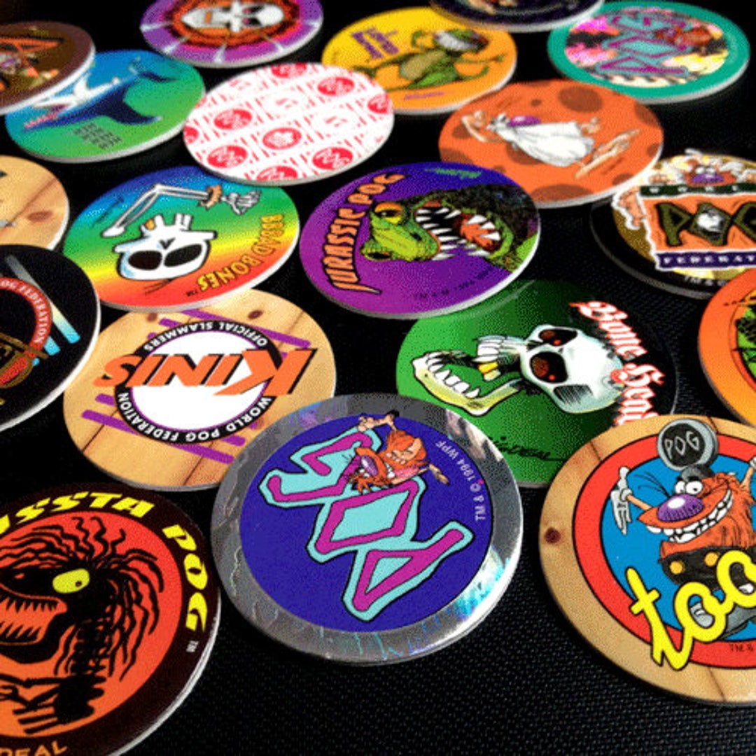 Pogs 20 Assorted Milkcaps CANADA GAMES Red Back POGMAN Ultra Rare Visit ...