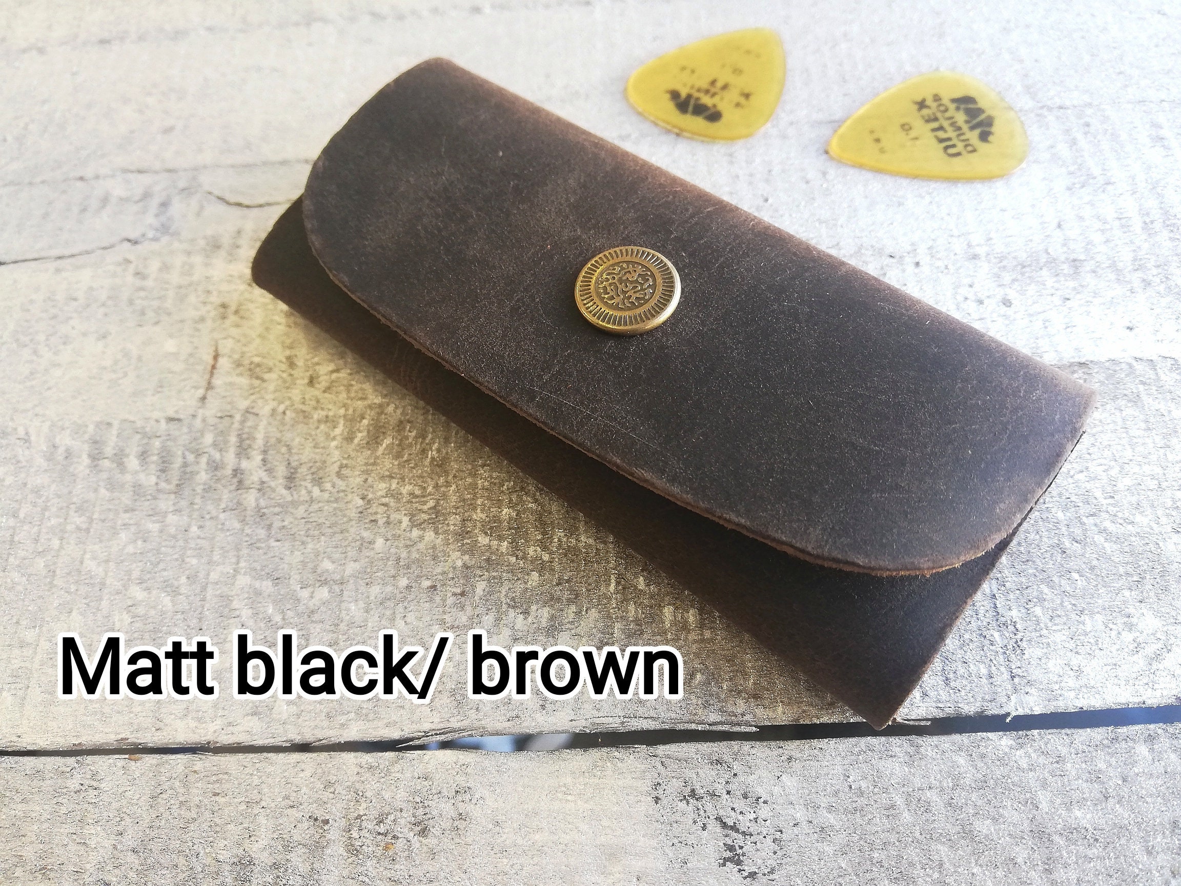 Leather Guitar Pick Holder Guitar Pick Case 6 9 Slots | Etsy