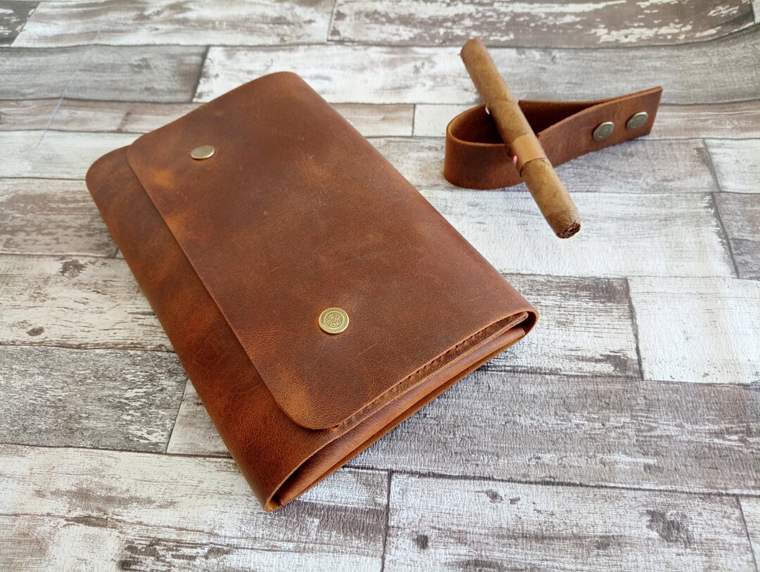Cigar Bag Personalized Cigar Case Distressed Leather Gift for Dad ...
