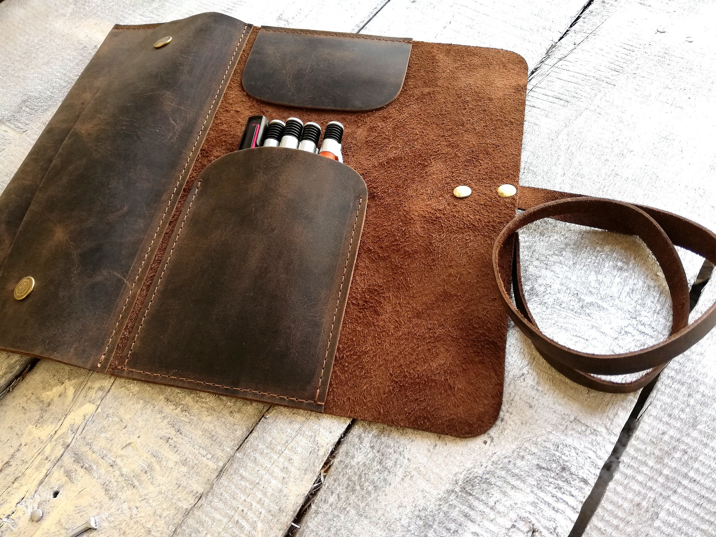 Leather Tools Roll up Pouch - Etsy