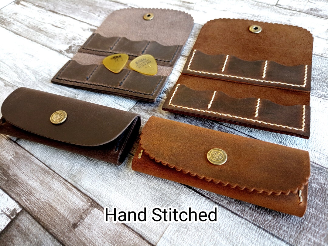 Leather Guitar Pick Holder Guitar Pick Case 6 9 Slots Personalized ...