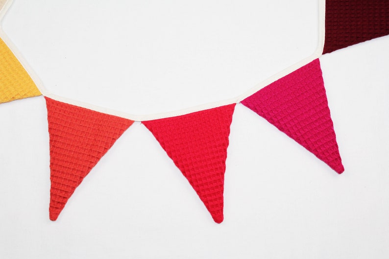 Bunting for Children's Room, Fabric Garland Made of Waffle Pique - Etsy