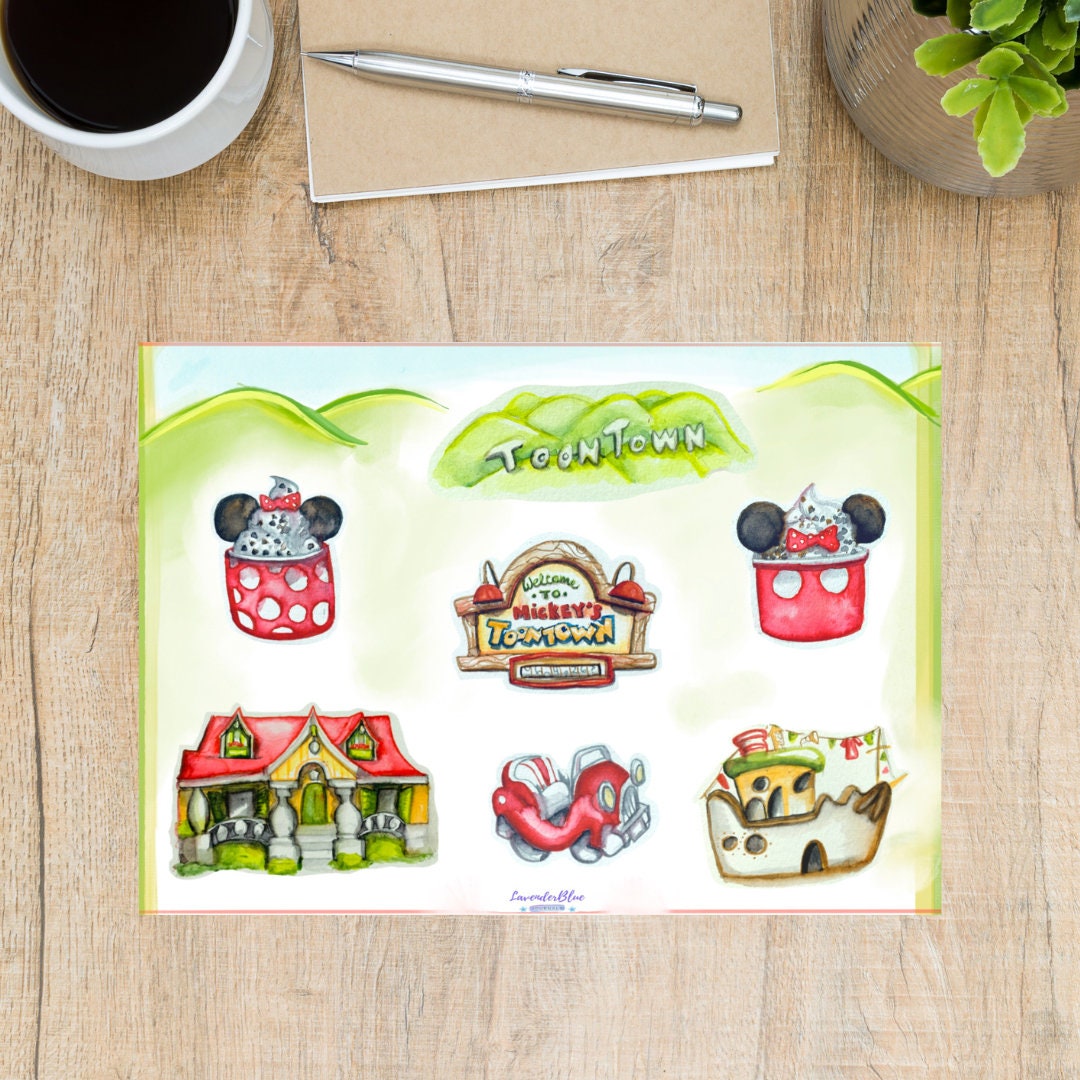 Toontown Stickers Sheet — Disneyland Stickers - Etsy