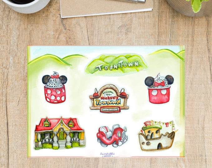Toontown Stickers Sheet Disneyland Stickers - Etsy