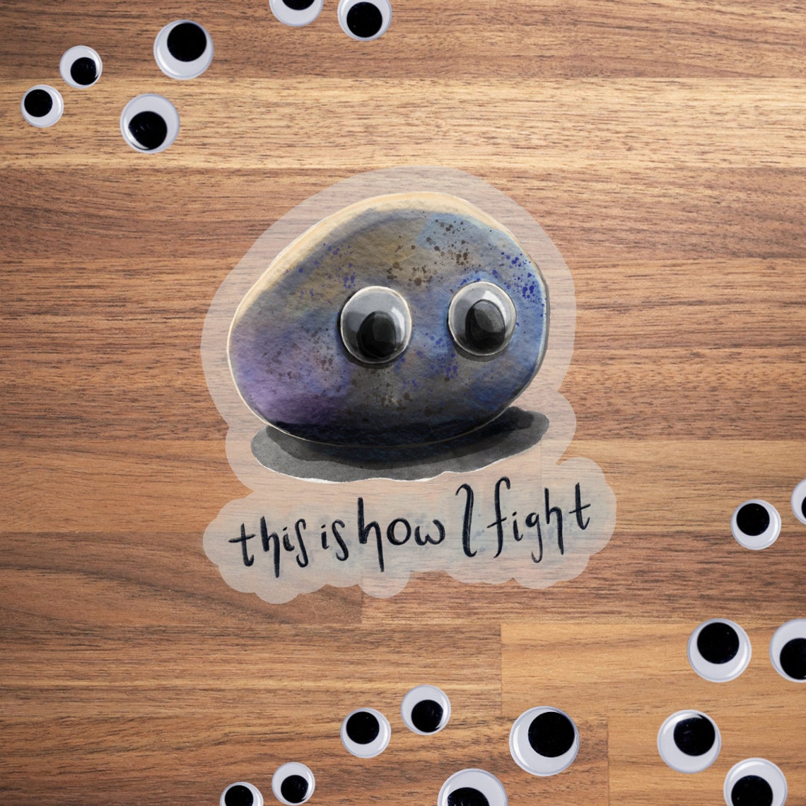 Everything Everywhere All at Once Sticker Googly Eyes Rock - Etsy