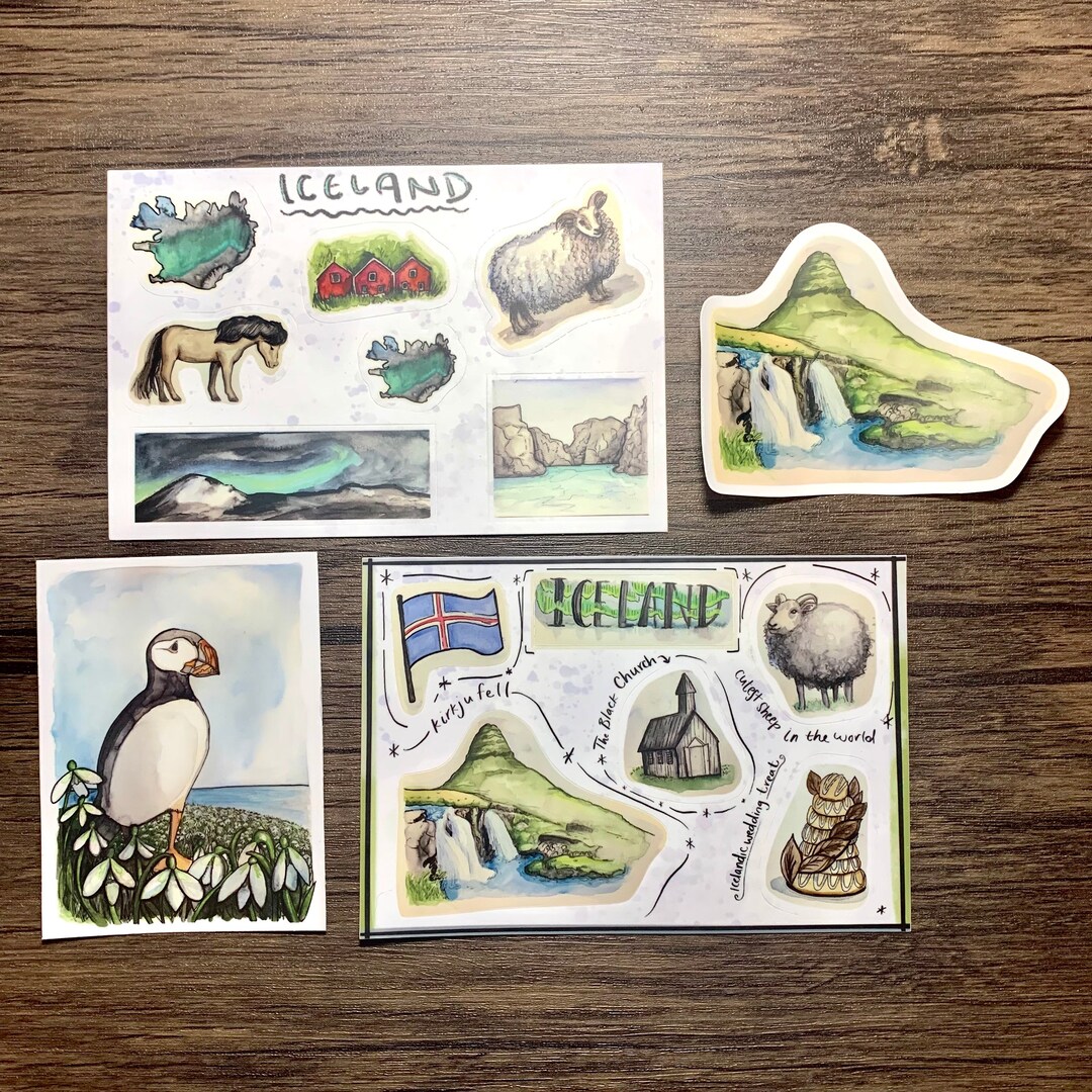 Iceland Travel Sticker Collection - Etsy