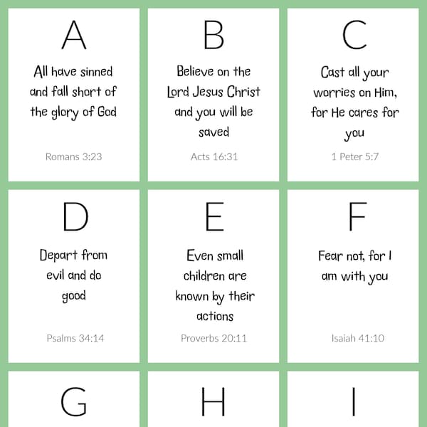 Abc Bible Verse Cards - Etsy