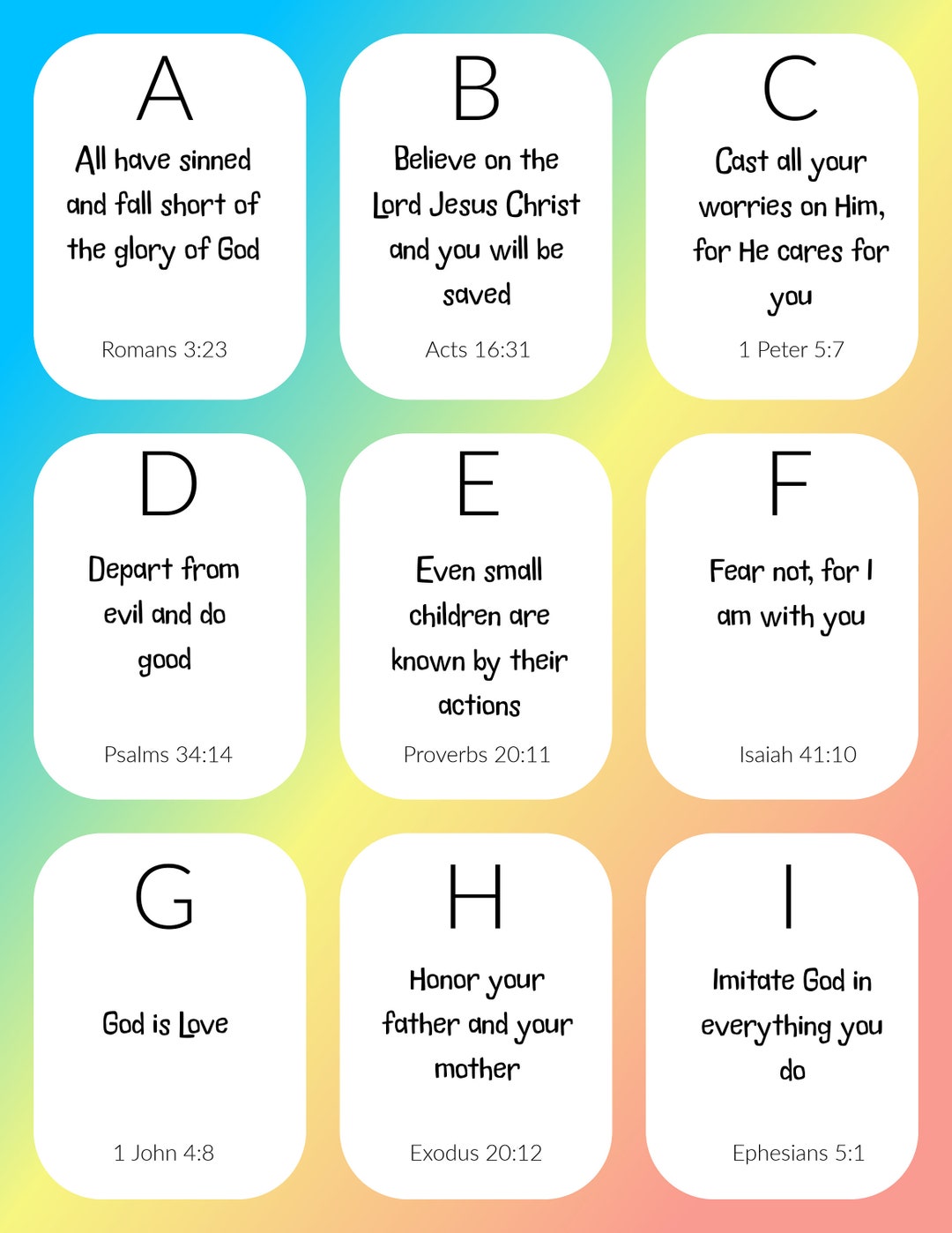 Download Kids ABC Bible Verses to Memorize A-Z Included - Etsy