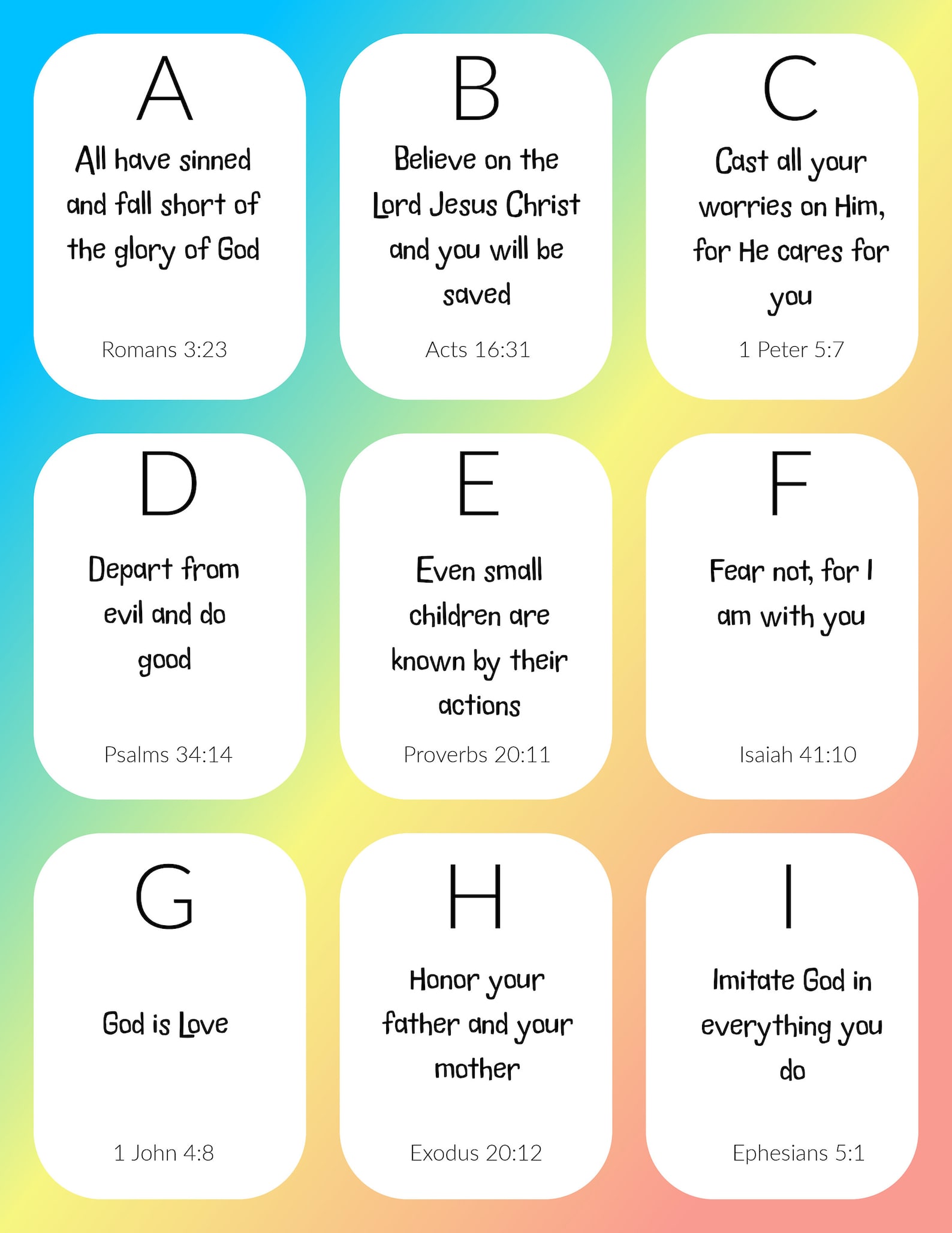 Download Kids ABC Bible Verses to Memorize A-Z Included - Etsy