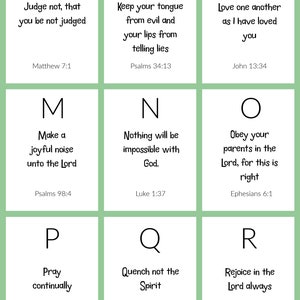 Abc's A-Z Bible Memory Verse Cards to Print and Cut Out, Digital ...