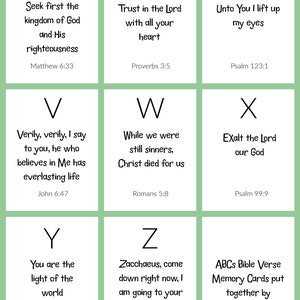 Abc's A-Z Bible Memory Verse Cards to Print and Cut Out, Digital ...