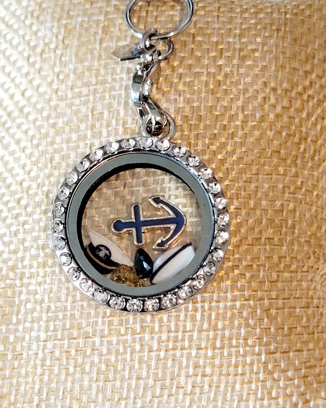 Navy Mini Uni Floating Charm Locket or Bracelet - Etsy