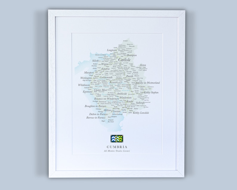Cumbria County Map // Framed Map of Cumbria // Minimal - Etsy
