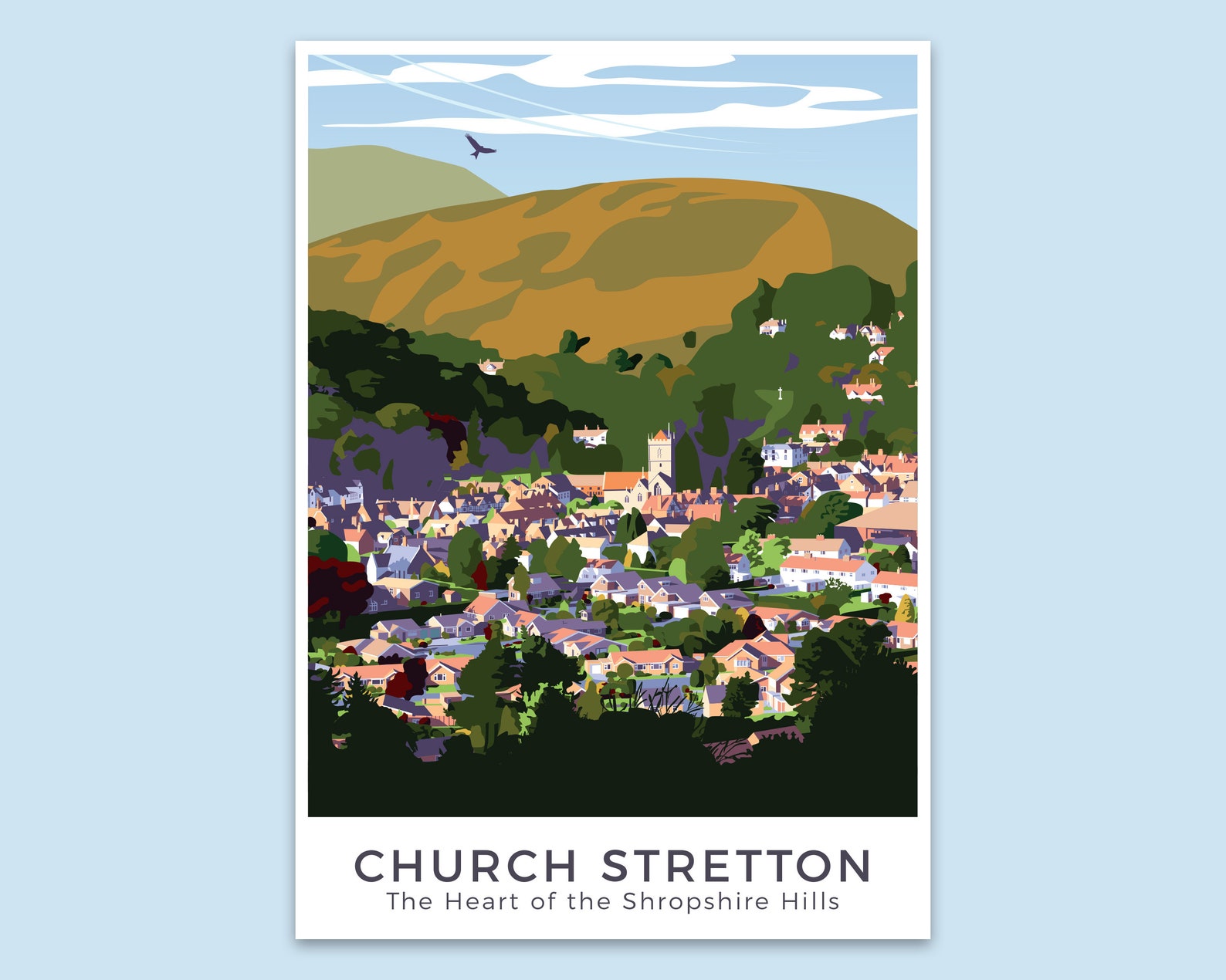Church Stretton & Long Mynd Art Print // Framed Print of Church ...