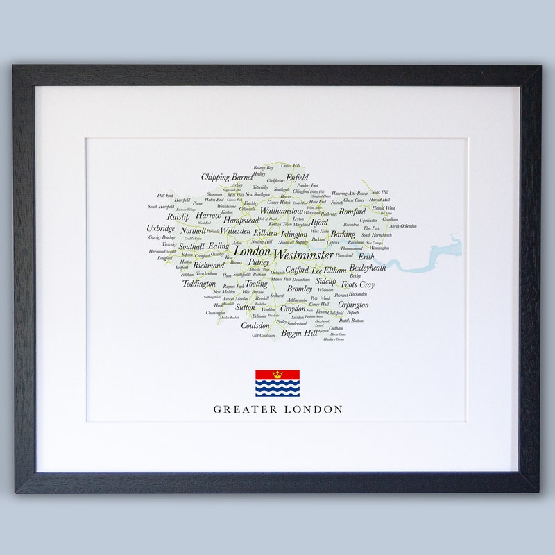 Greater London Map Art - Etsy UK