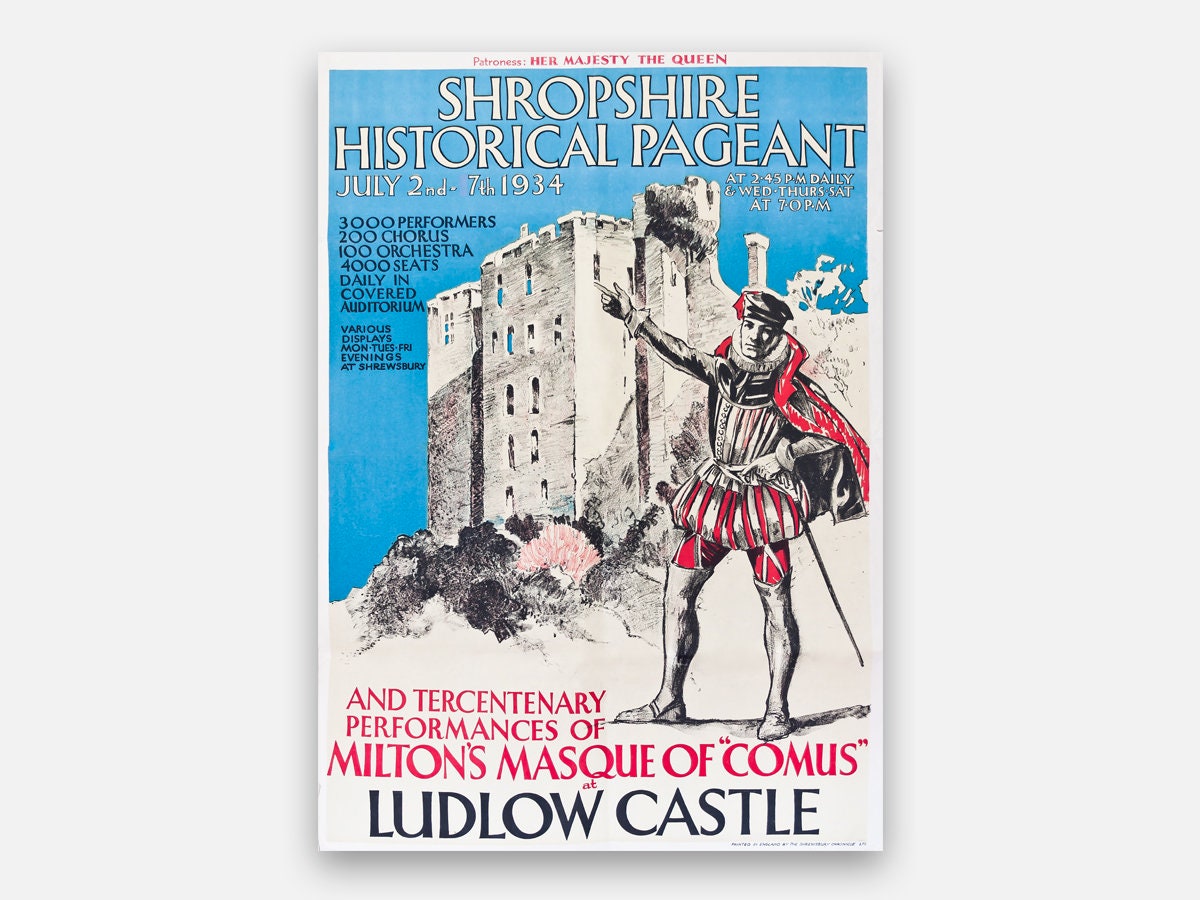 Ludlow Festival Poster // Framed Print of Shropshire Historical Pageant ...