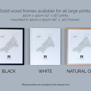 Cornwall County Map // Framed Map of Cornwall // Minimal Typographic ...