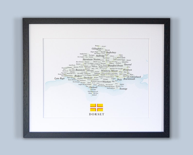 Dorset County Map Print: Minimalist England Wall Art - Etsy