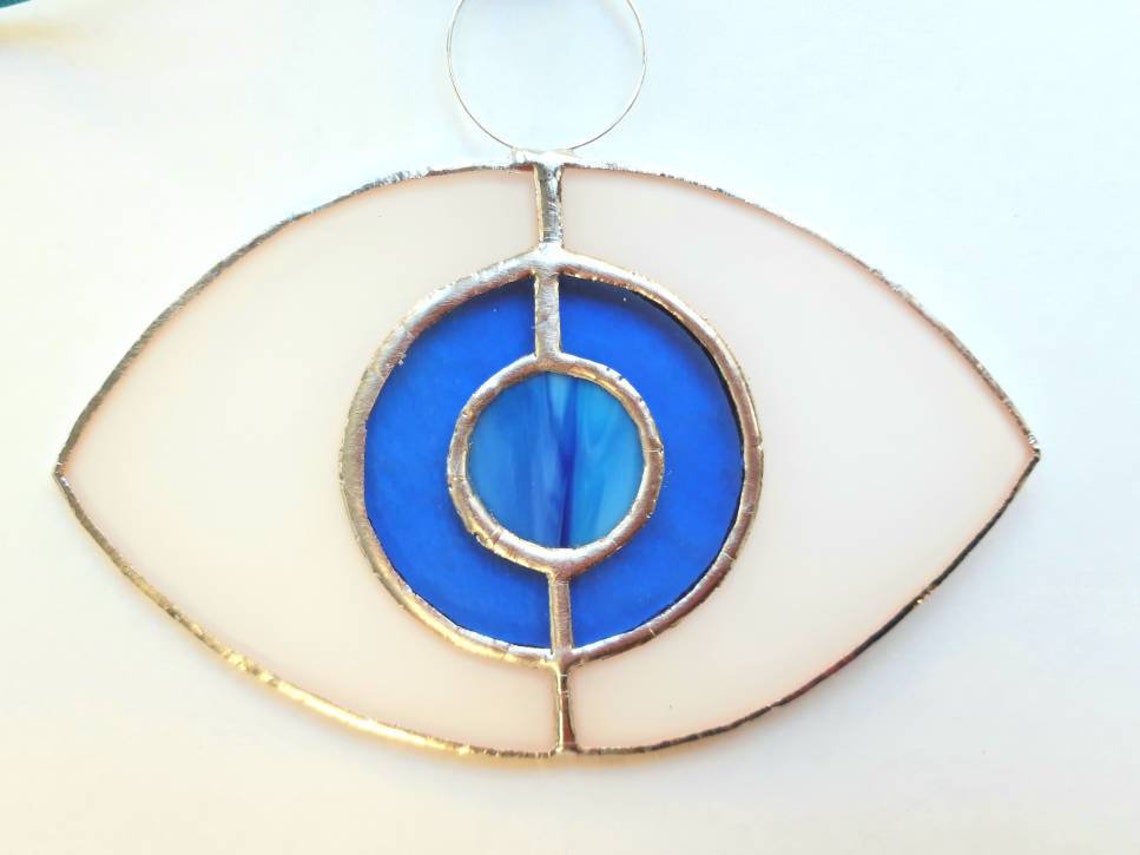 Stained Glass Eye Suncatcher Good Luck Eye Suncatcher Good - Etsy