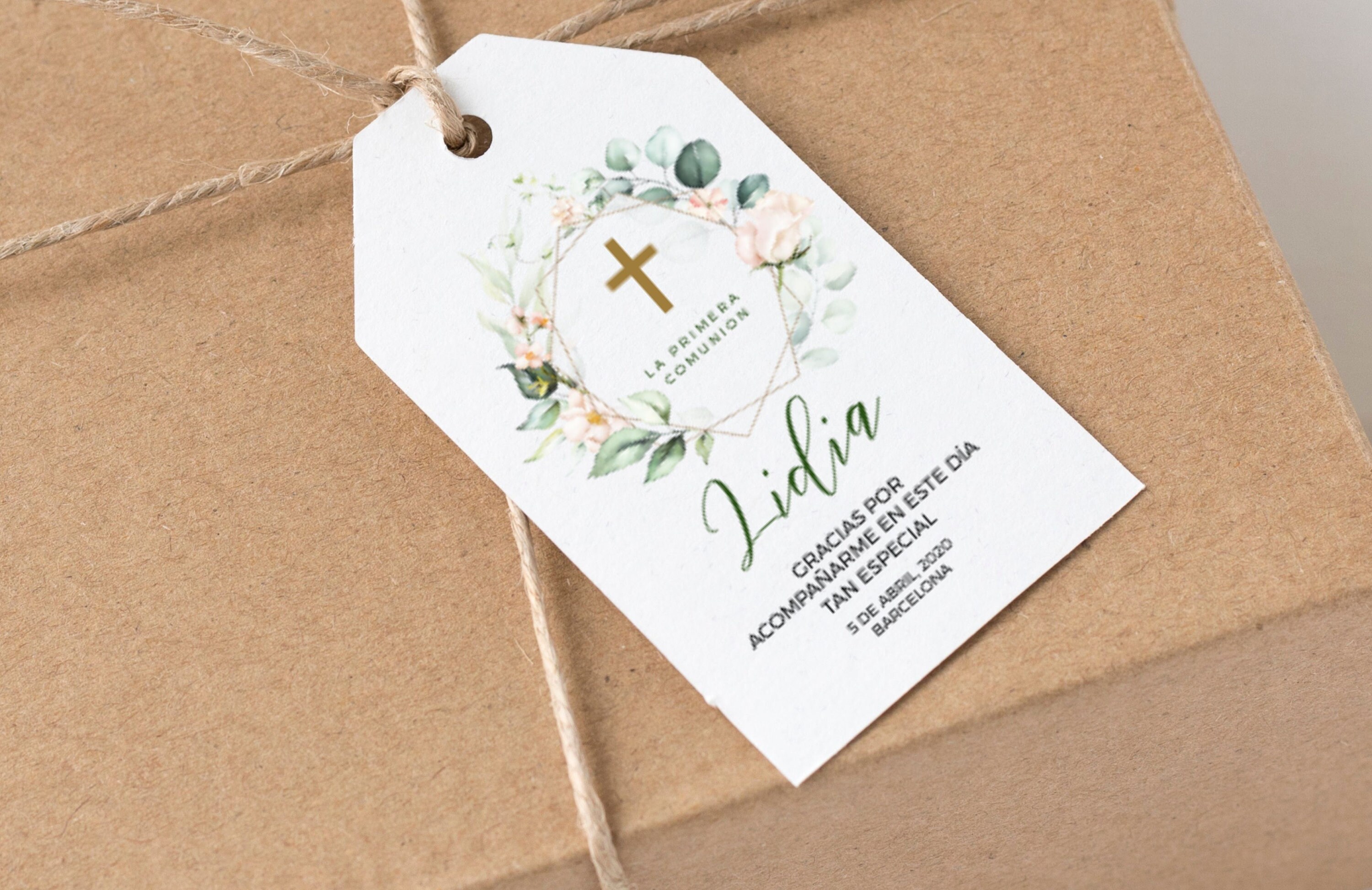 Primera Comunion Tag Bautizo Tag Para Nina Thank You Tag - Etsy