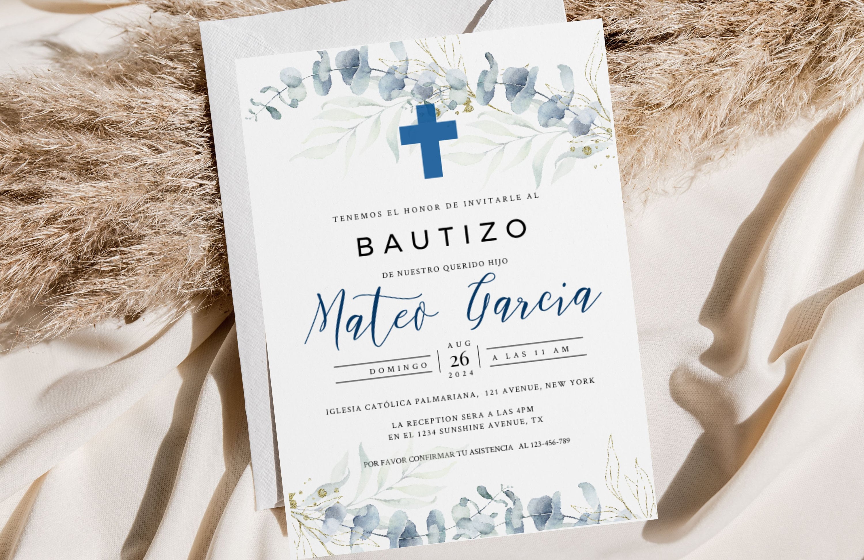 Bautizo Invitations Invitación Bautizo Niño Invitaciones De - Etsy