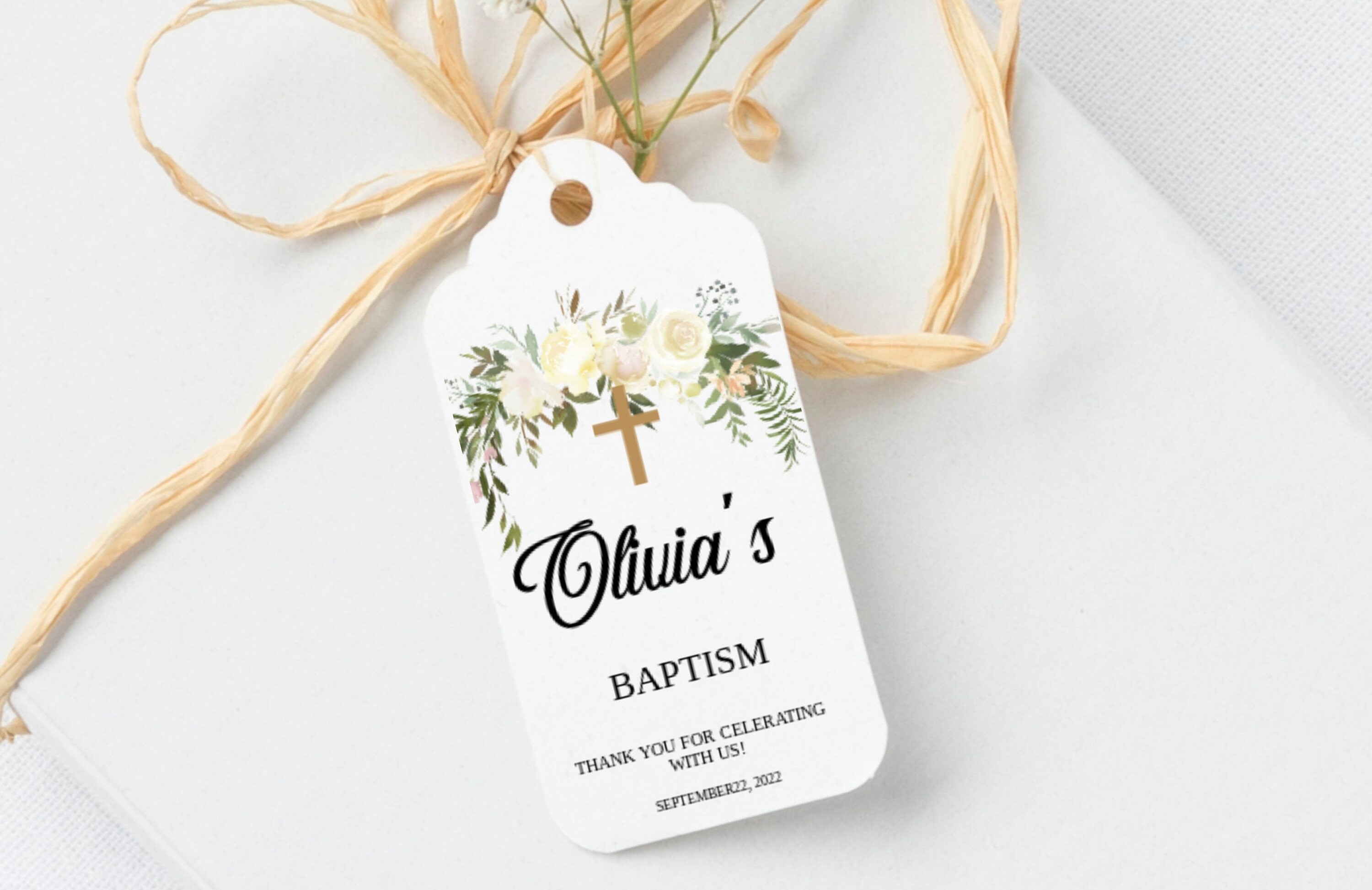 Baptism Favor Tag Template Baptism Tag Baptism Thank You - Etsy