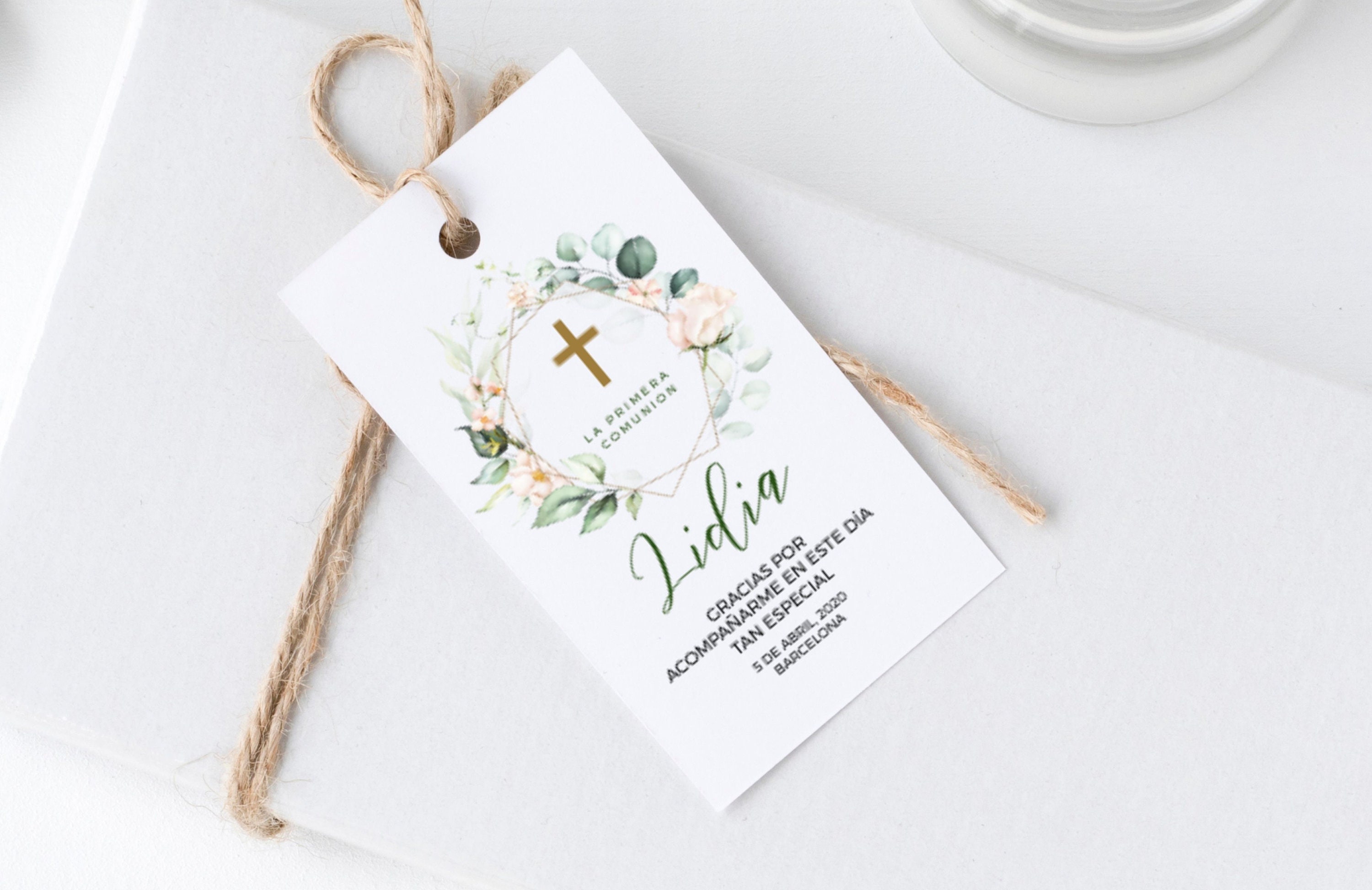 Primera Comunion Tag Bautizo Tag Para Nina Thank You Tag - Etsy