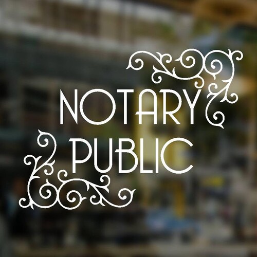 Notary Public Decal Sticker Business Sign Door Store - Etsy