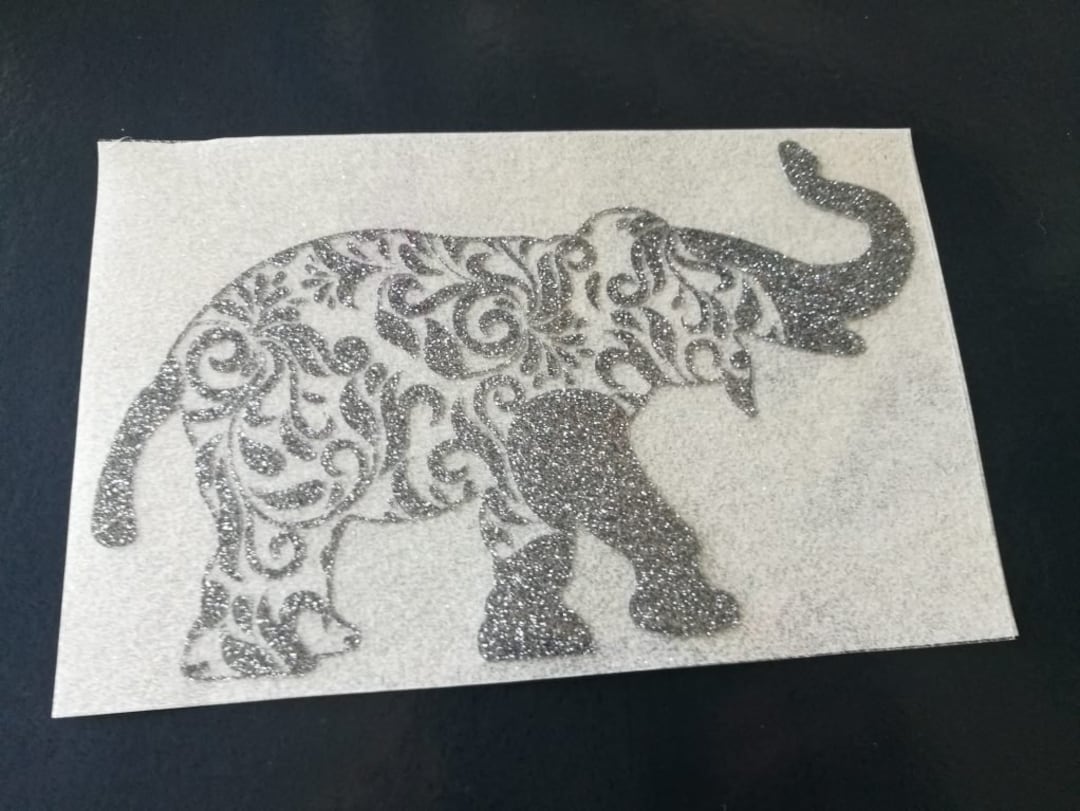 Glitter Elephant Iron on Decal: Floral Heat Transfer Applique - Etsy