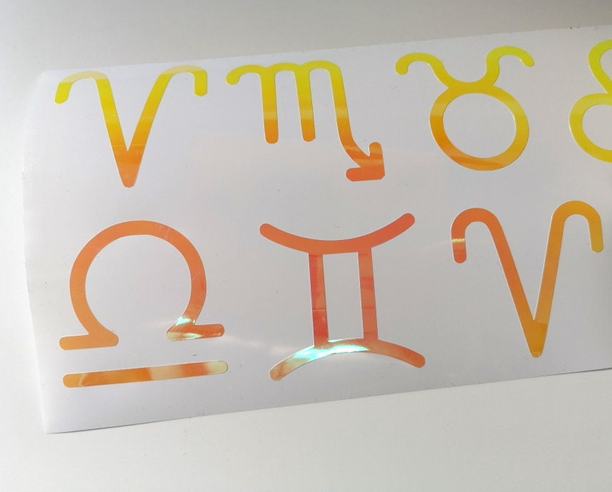 Holographic Zodiac Sign Sticker Holographic Zodiac Decal | Etsy