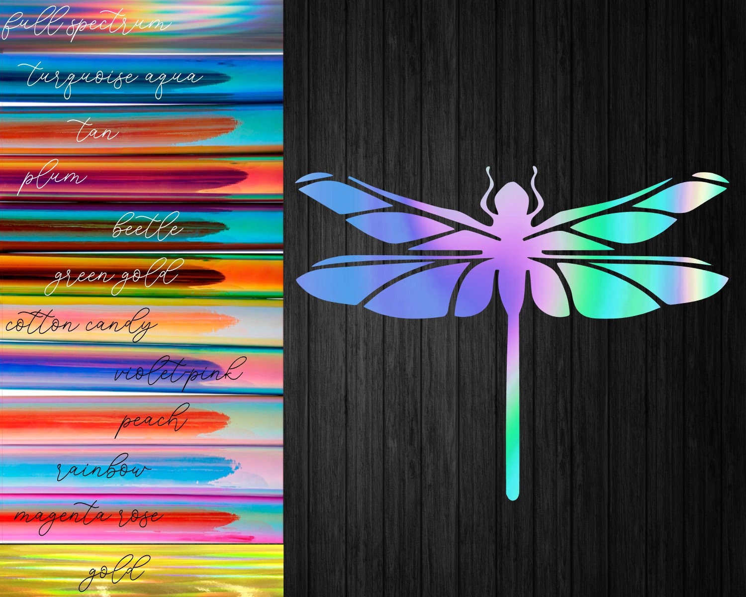 Holographic Dragonfly Sticker Holographic Dragonfly Decal | Etsy