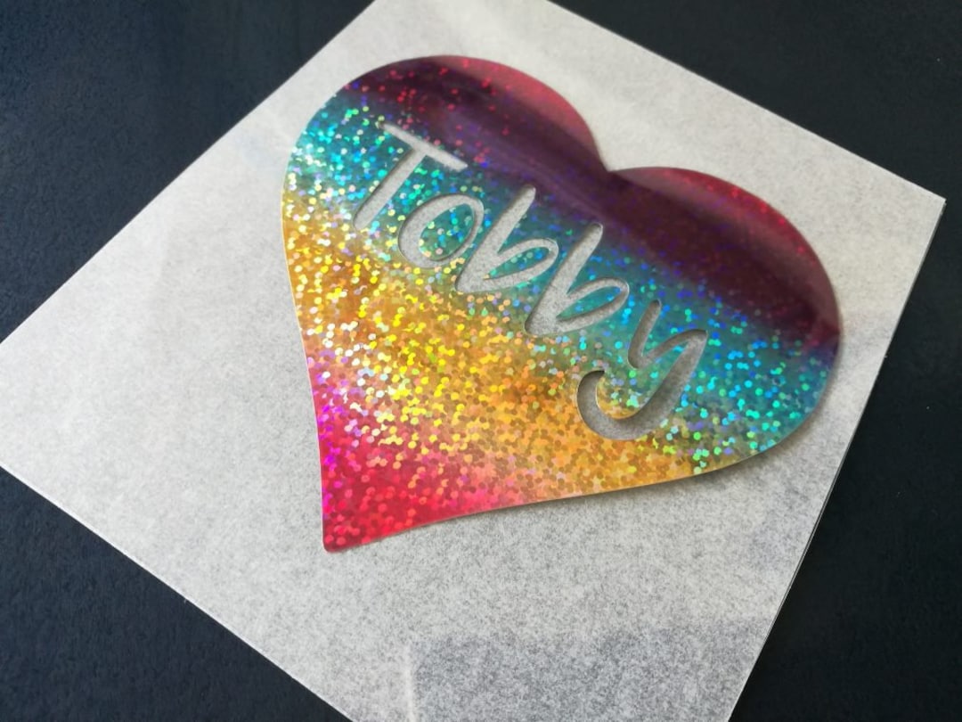 Custom Name in Heart Iron on Decal, Name Heart Heat Transfer Patch ...