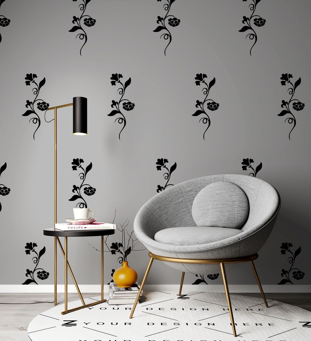 Floral Pattern Wall Decals Flowers Wall Pattern Wall Decor - Etsy