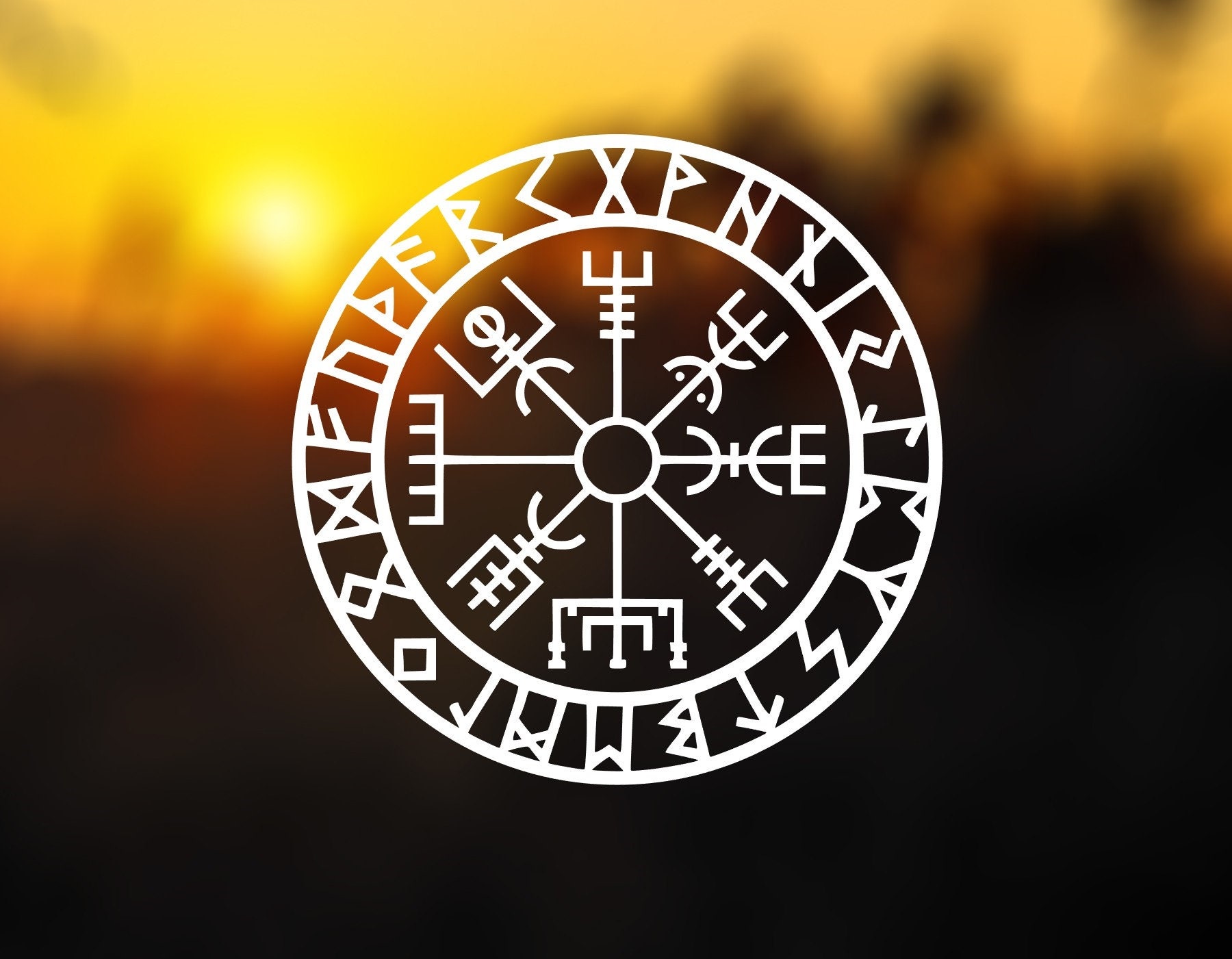 Vegvisir decal viking compass sticker norse rune decal | Etsy