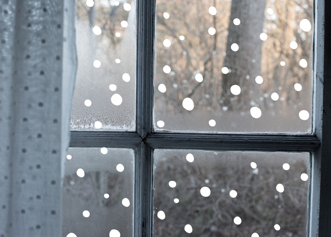 Snowflake Window Stickers, Reusable Window Clings, Christmas Window ...
