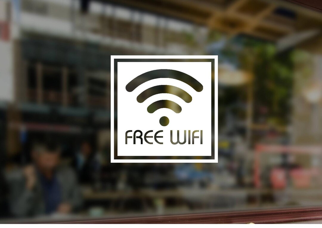 Free Wifi Decal, Free Wifi Internet Sign, Internet Access Decal ...