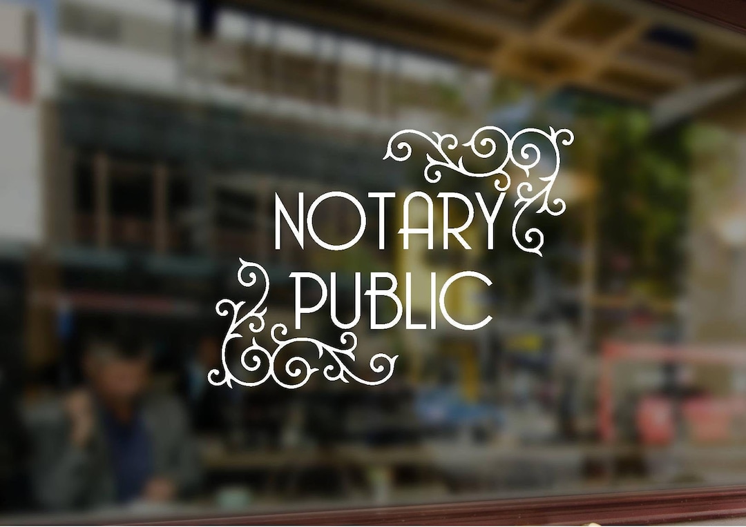 Notary Public Decal, Notary Public Sign, Storefront Decal Office Door ...